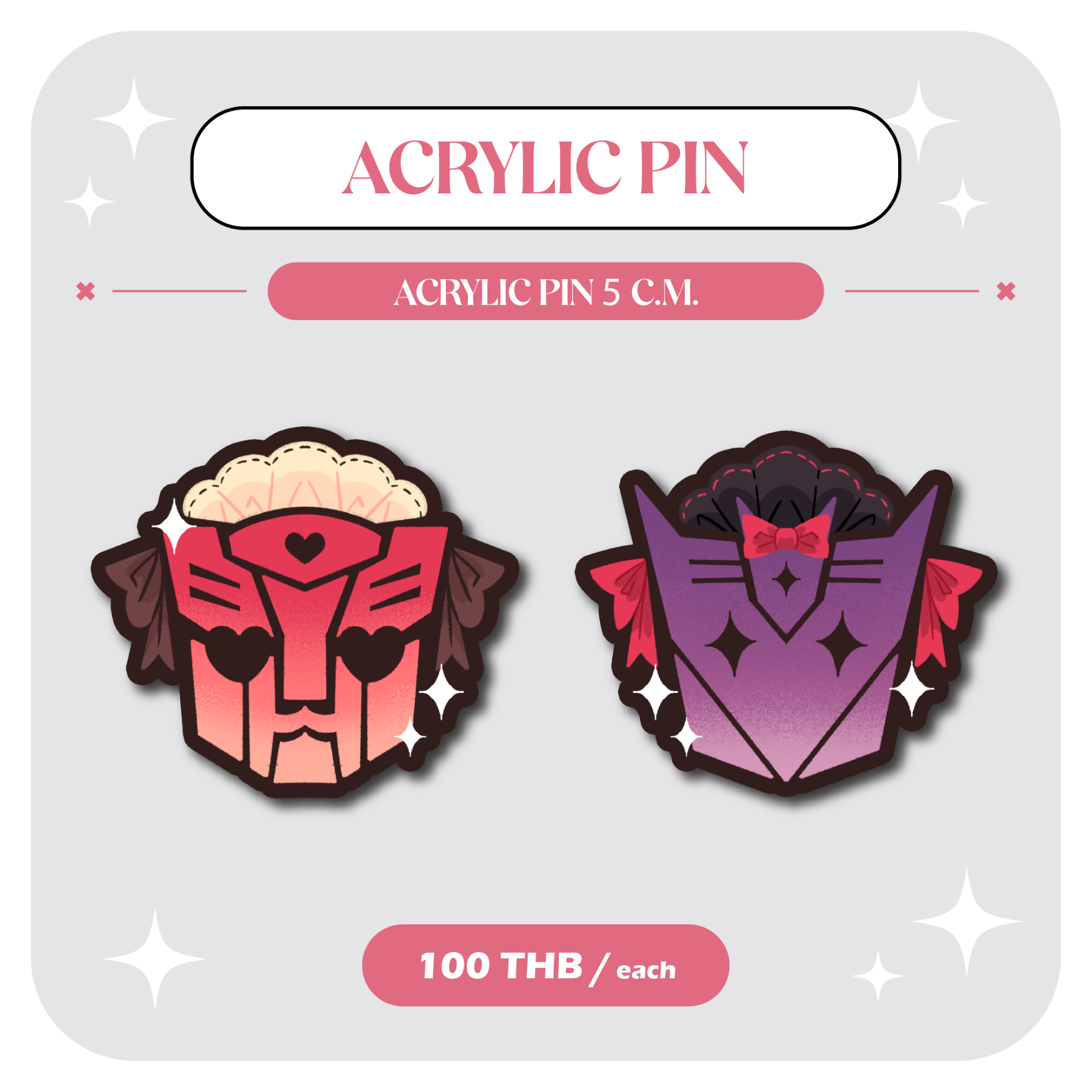 Acrylic Pin & Sticker Transformers Autobot & Decticon maid logo : DUO ...